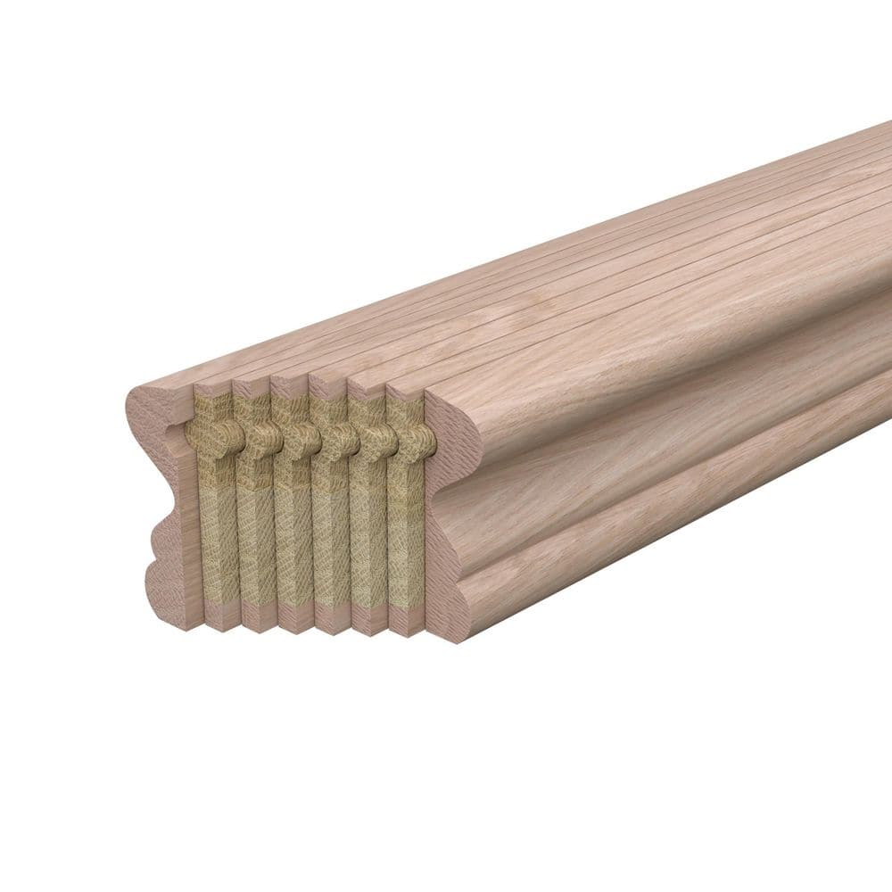 EVERMARK Stair Parts 6510 16 ft. Unfinished White Oak Bending Handrail ...