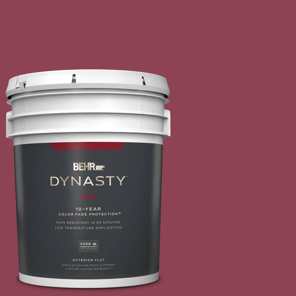 BEHR DYNASTY 5 gal. #120D-6 Cranberry Splash Flat Exterior Stain ...