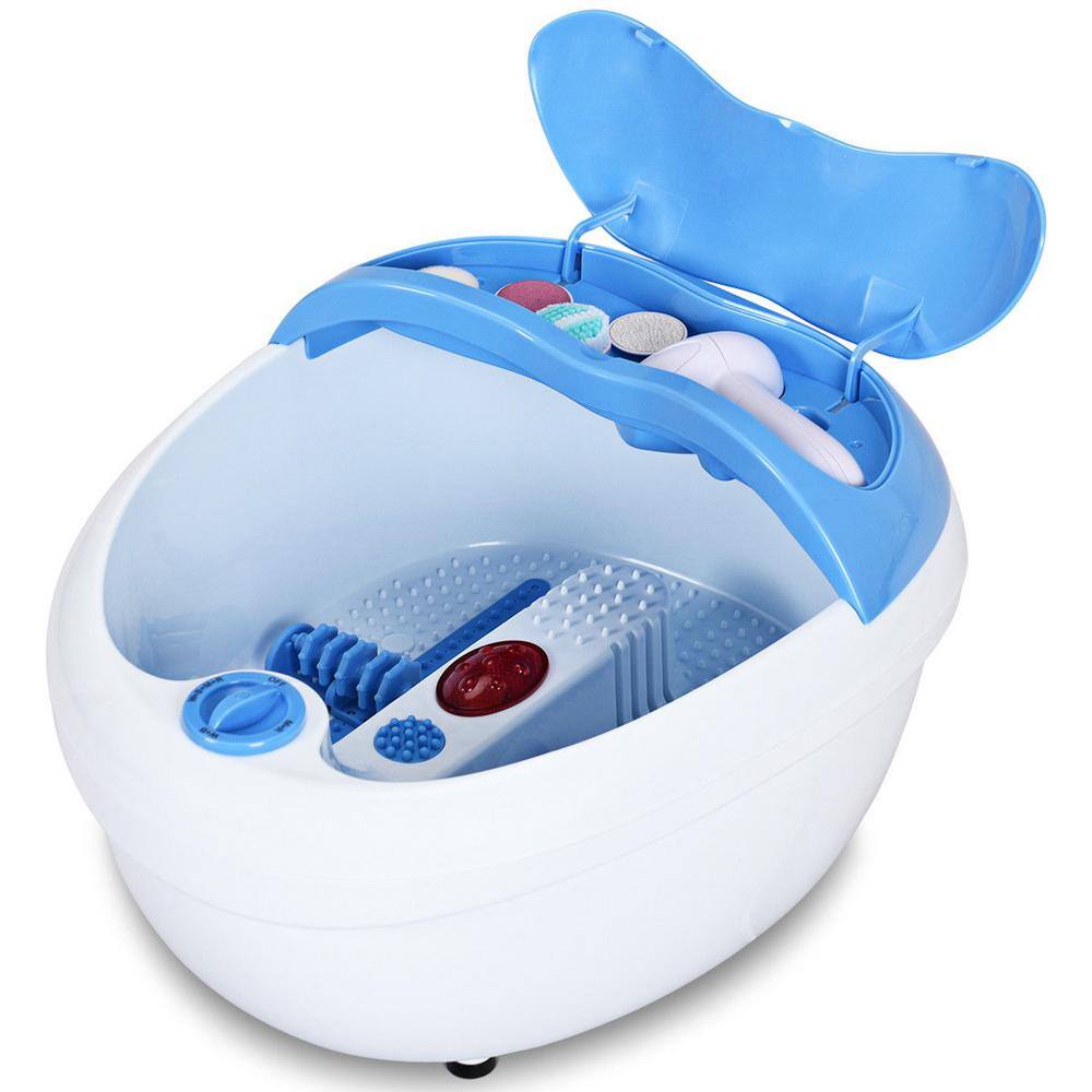 Costway Foot Spa Bath Massager Bubble Vibration Red Light Rollers ...