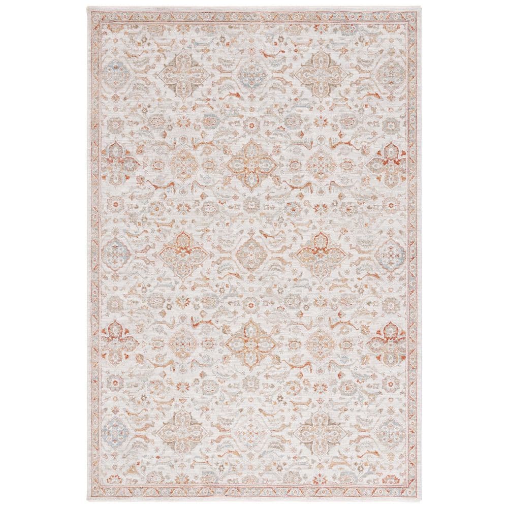SAFAVIEH Culture 10 ft. x 13 ft. Ivory/Rust Abstract Floral Area Rug ...