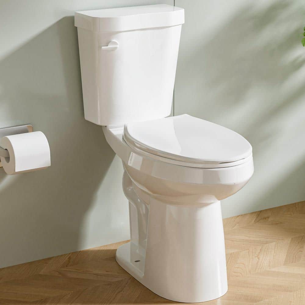 Kuomih Extra Tall Toilet 21 in. 2-Piece Toilet 1.28 GPF Single Flush ...