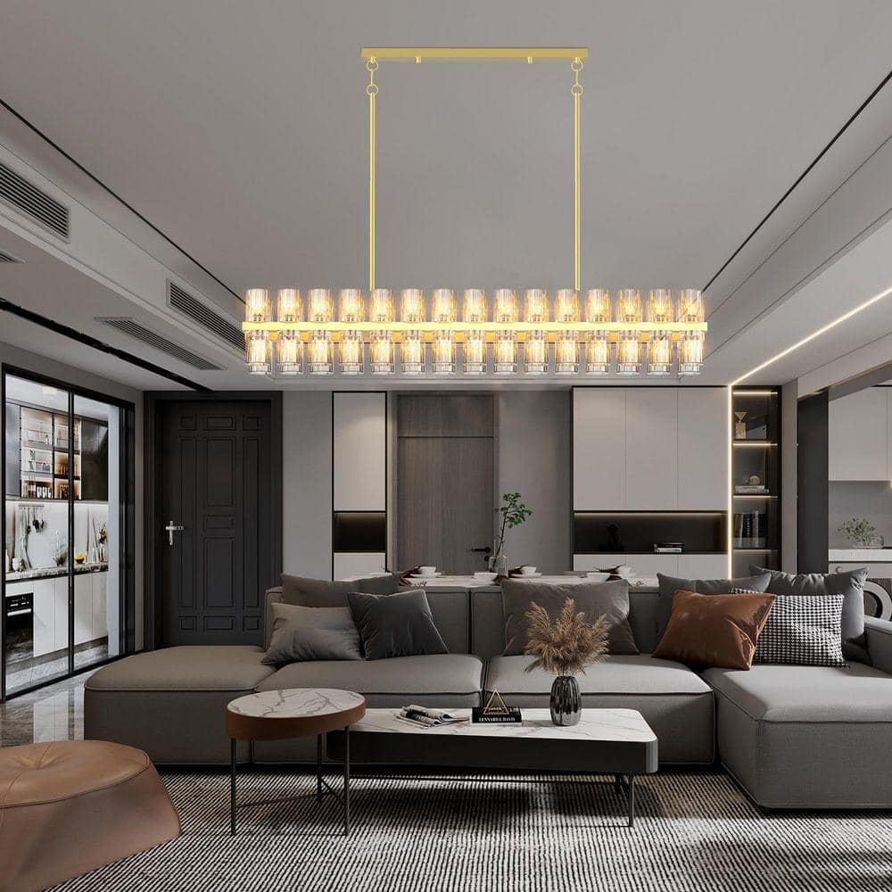 INFINITEINSPIRE HOME LLC Modern 60-Light Dimmable Integrated LED Gold ...
