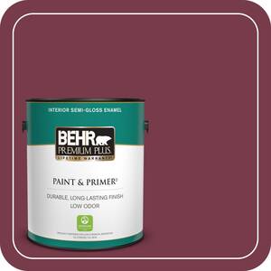 BEHR PREMIUM PLUS 5 gal. #BIC-51 July Ruby Satin Enamel Exterior Paint ...