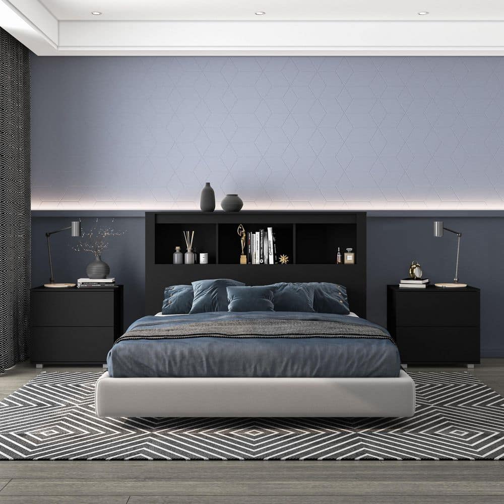 Polifurniture Madison 3 Piece Black Wood Full Size Bedroom Set ...