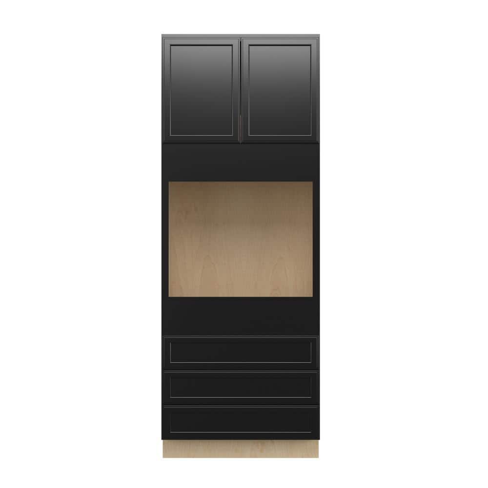 Kunal Kitchens Belle Haven Recessed 33 in. W x 90 in. H x 24 in. D in Driftwood Plywood ...