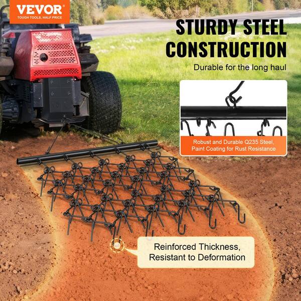 Atv Harrow Rake Titan Ramps 4' X 4' Heavy Duty ATV UTV Drag Harrow