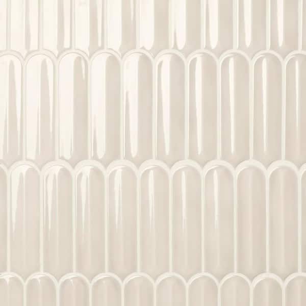 Ivy Hill Tile Medley Feather Mushroom Gray 11.41 in. x 12.87 in. Glossy ...