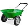 Best Choice Products 5 cu. ft. Bright Green Plastic Wheelbarrow with ...