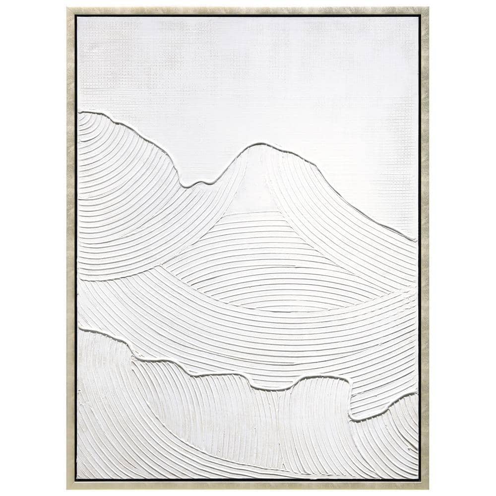 Empire Art Direct Mountain Serenity Heavily Textured Hand Painted White ...