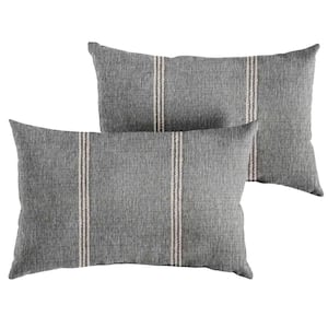 SORRA HOME Sunbrella Retain Oyster Rectangle Outdoor Lumbar Pillow (2 ...