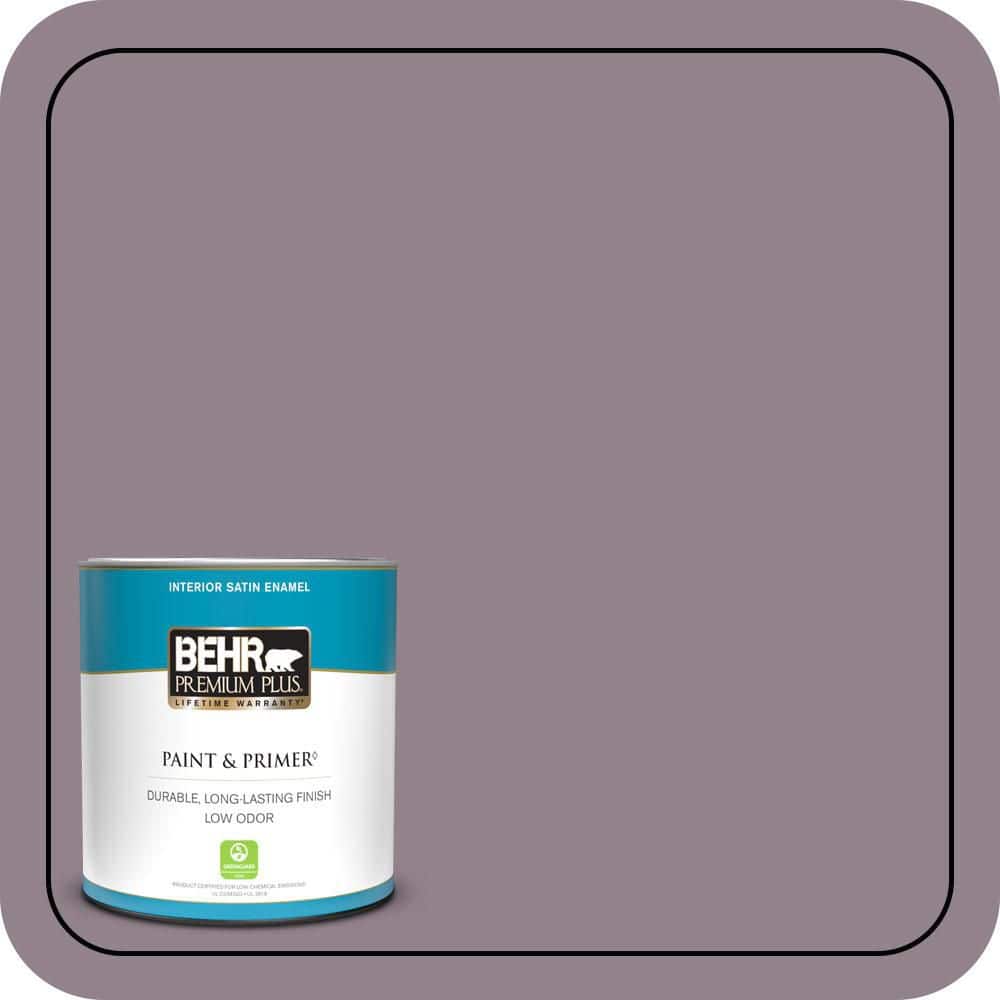 BEHR PREMIUM PLUS 1 qt. #N110-4 Gothic Purple Satin Enamel Low Odor ...
