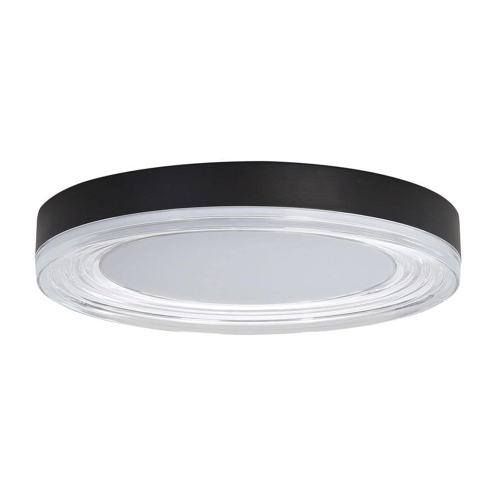 Golden Lighting Ondulada 15.75 in. 35-Watt Modern Sand Black Integrated ...