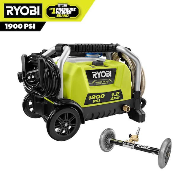 RYOBI 1900 PSI 1.2 GPM Cold Water Wheeled Corded Electric Pressure ...