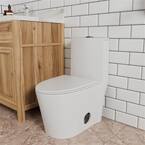 INSTER 1-piece 1.1/1.6 GPF Top Buttom Dual Flush Elongated Toilet in ...