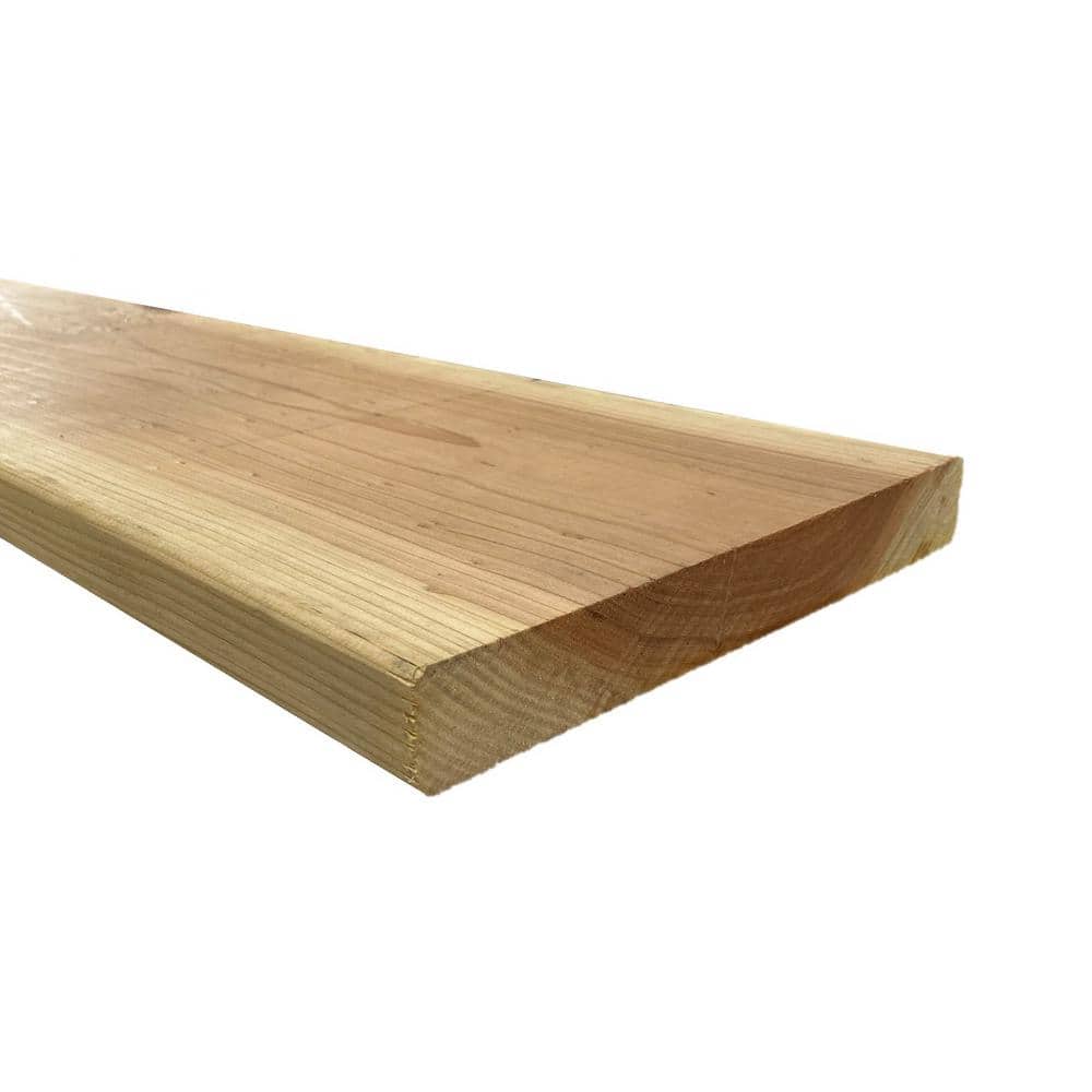 1 1/2 in. x 11 1/2 in. x 10 ft. Con Common Redwood S4S Decking Board ...