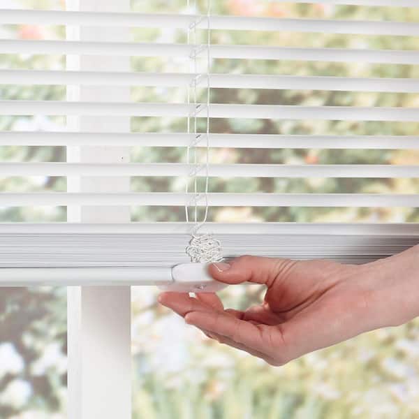 Intercrown White 1 in. Cordless Light Blocking Vinyl Mini Blind - 30 in ...