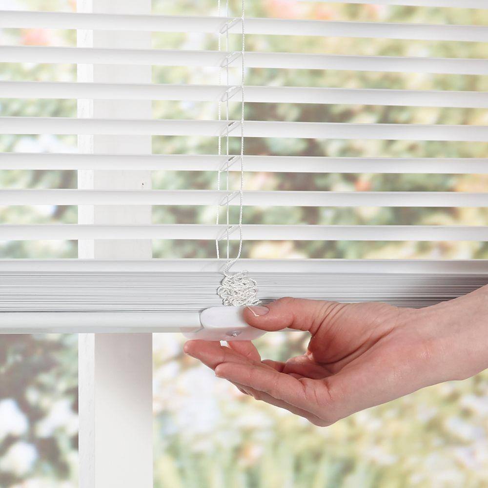 Intercrown White 1 in. Cordless Light Blocking Vinyl Mini Blind - 33 in ...