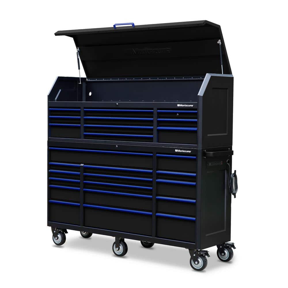 Montezuma 72 in. W x 20 in. D 26-Drawer Tool Chest and Cabinet Combo ...