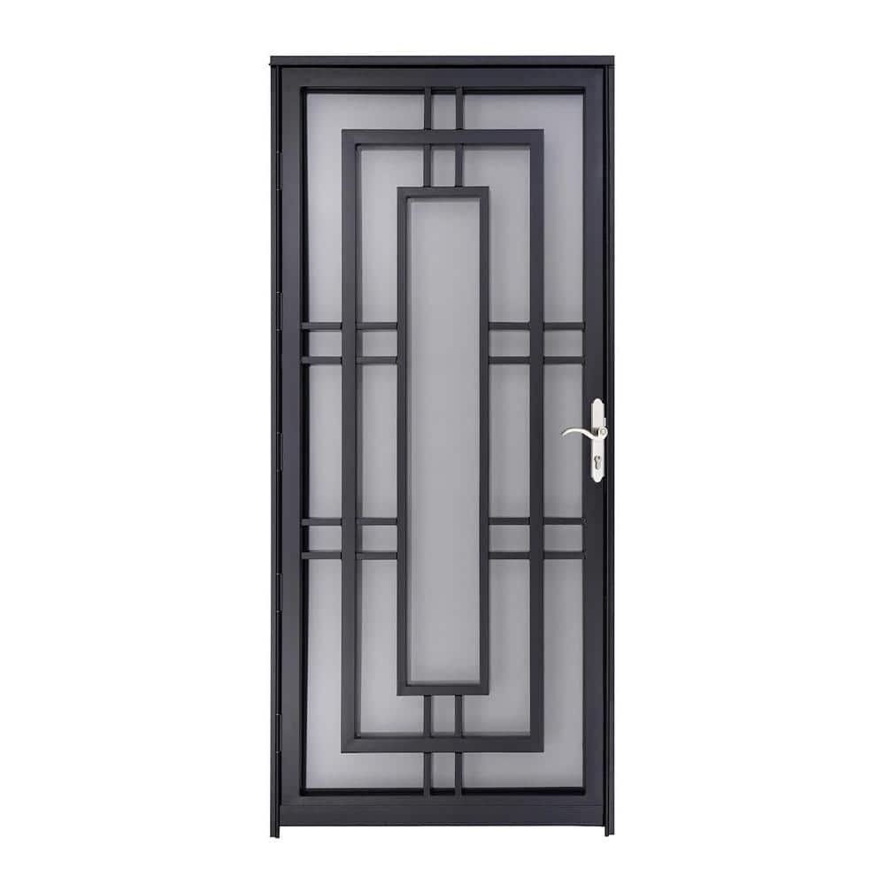 Grisham Avantgarde 36 in. x 80 in. Universal/Reversible Black Steel ...