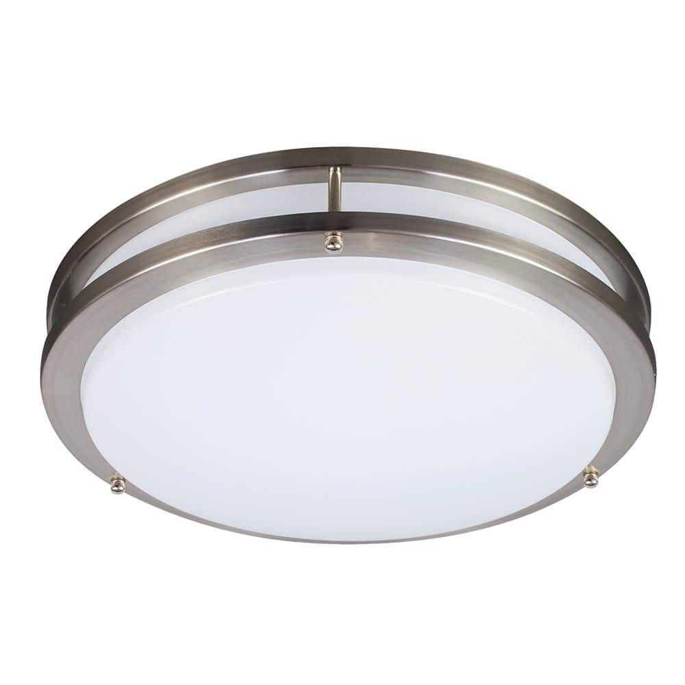 E ENERGETIC LIGHTING 12 in Brushed Nickel Watt Selectable 5CCT LED ...