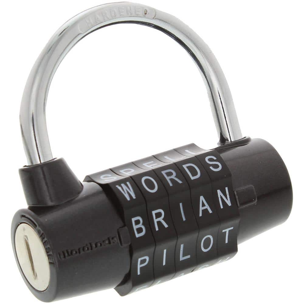 WordLock Black 5-Dial Combination Padlock PL-004-BK