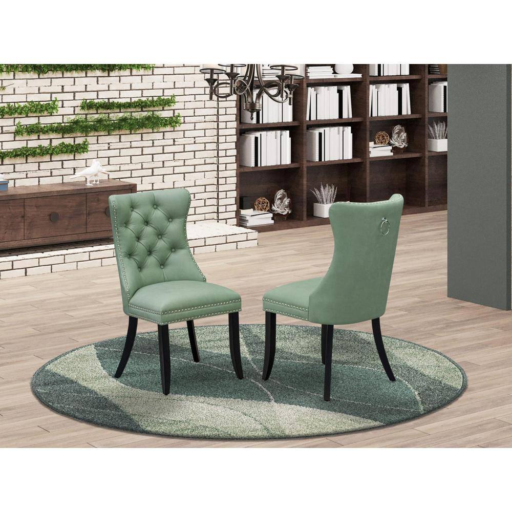 East West Furniture Wire brushed Black, Parson Dining Room Chairs ...