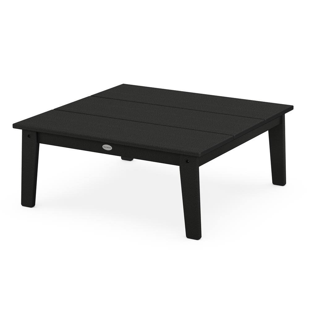 POLYWOOD Grant Park Black Plastic Outdoor Conversation Table CTE33BL ...