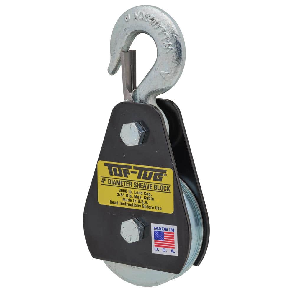 TUF-TUG 4 in. Wire Rope Block, Hook Mount, 3,000 lbs. Capacity SB3000H ...