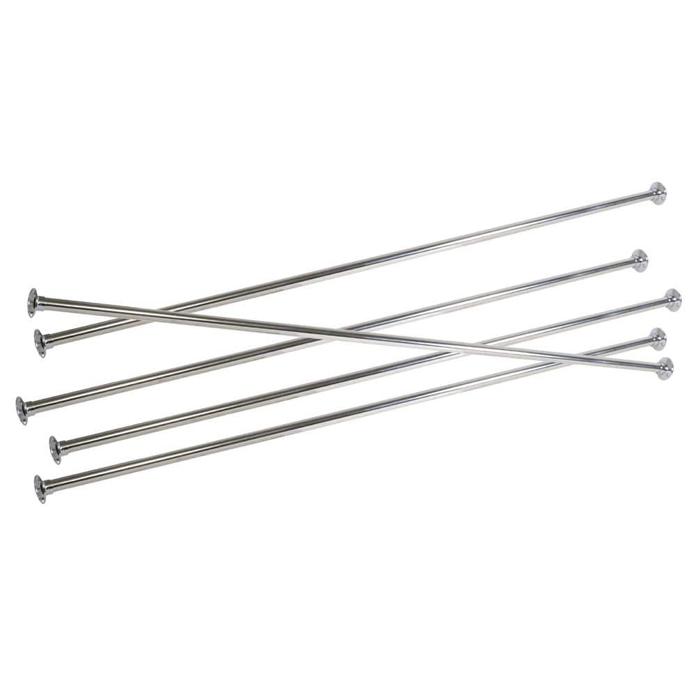Design House Aluminum 60 in. Shower Curtain Rod in Polished Chrome (25 ...