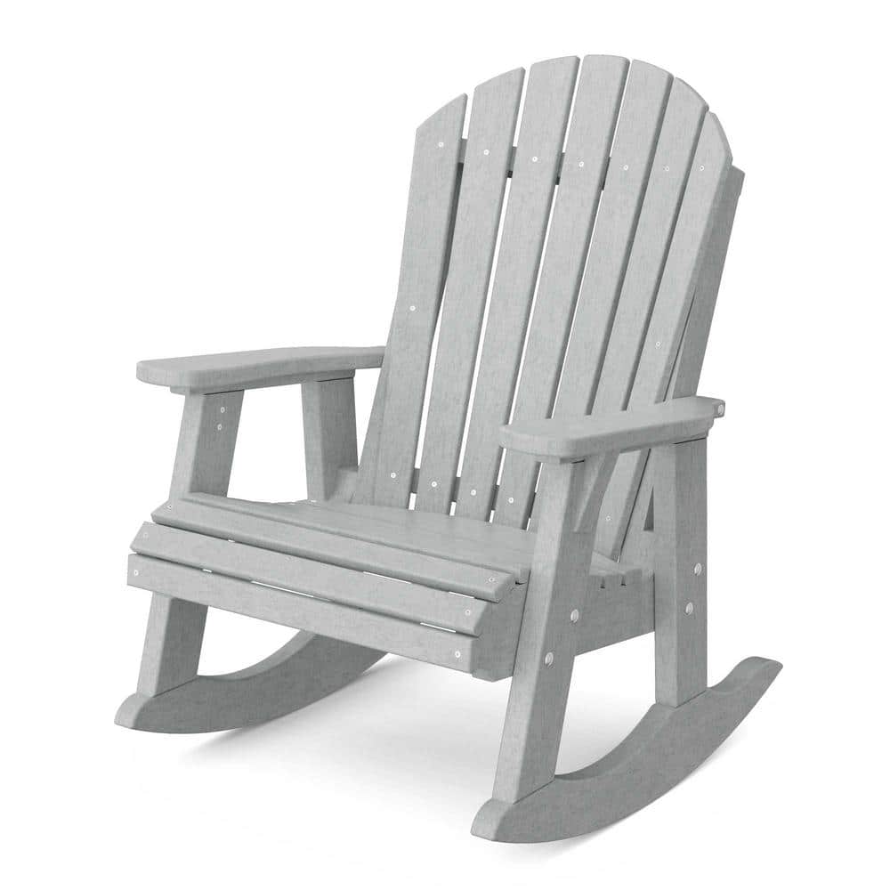 Wildridge Heritage Light Gray Plastic Adirondack Outdoor Rocking Chair ...