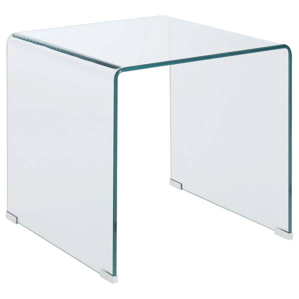 Coaster 22 in. Clear Square Glass End Table 705327 - The Home Depot
