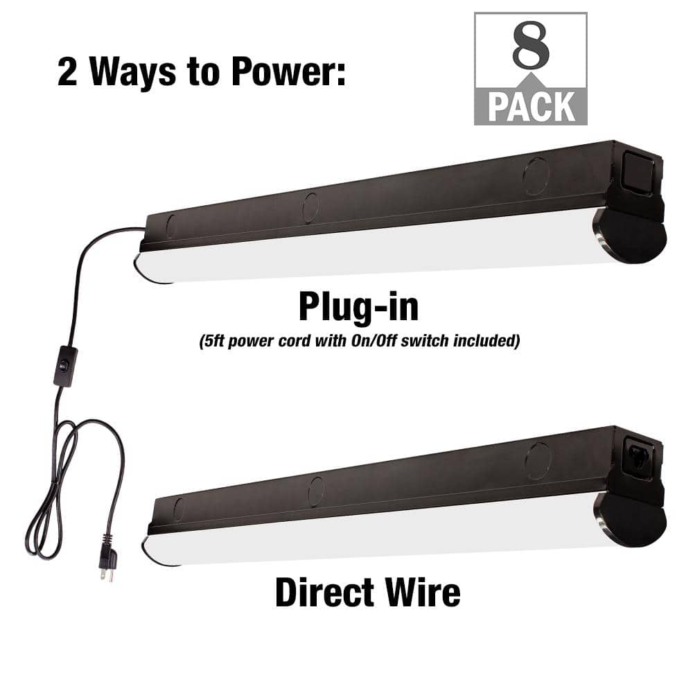 Commercial Electric 2 ft. 32-Watt Equivalent Linkable Plug-in Hardwire ...
