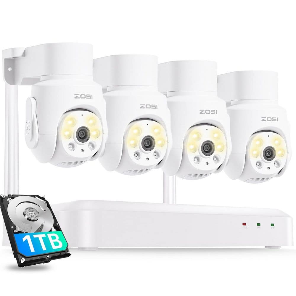 ZOSI Wi-Fi 6 5MP 8-Channel 1TB NVR Wireless Security Camera System with ...