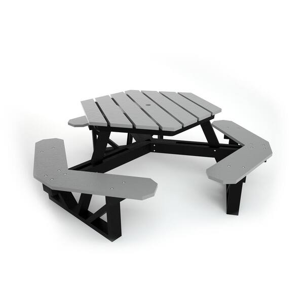 Frog Furnishings Hex Table - Gray PB 6HEXGRA - The Home Depot