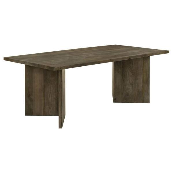 Benjara Brown Wood Rectangle 80 in. Sled Base Dining Table Seats 6 ...