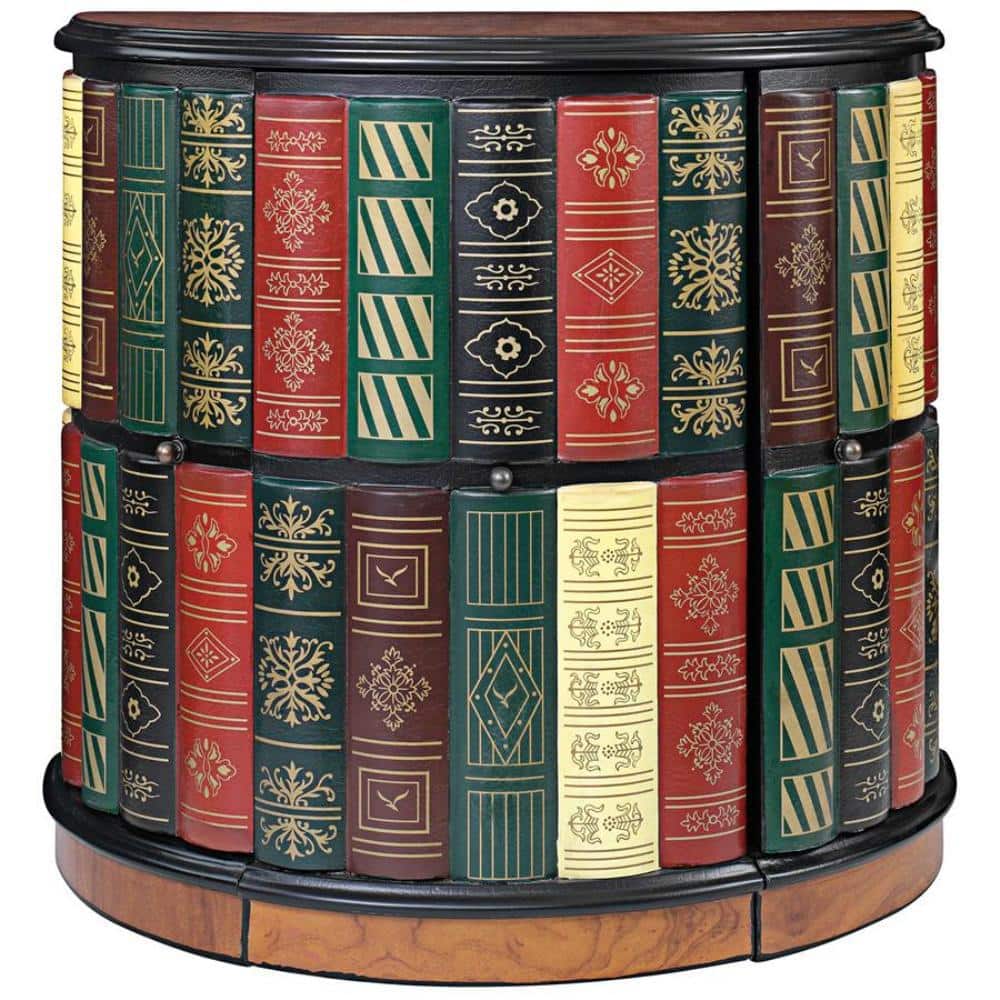 Design Toscano Nettlestone Library 32.5 in. Half Round Wood Multi ...