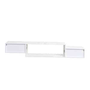 65.4 in. W x 9.06 in. D Black MDF Floating Modern Decorative Wall Shelf ...
