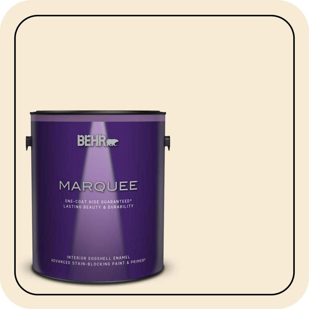 BEHR MARQUEE 1 gal. #ICC-10 Vanilla Cream Eggshell Enamel Interior ...