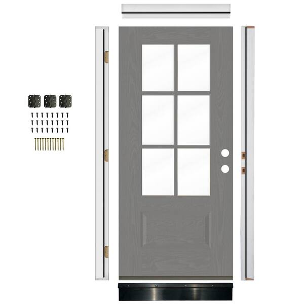 Krosswood Doors DIY RTA Kit 36 x 80 in. 6-Lite Left-Hand/Inswing Clear ...