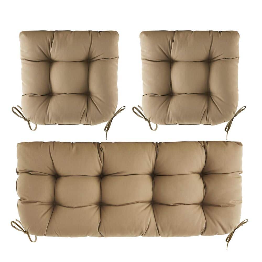 BLISSWALK 3-Piece Outdoor Chair Loveseat Outdoor Cushions Set 44"W x 19 ...