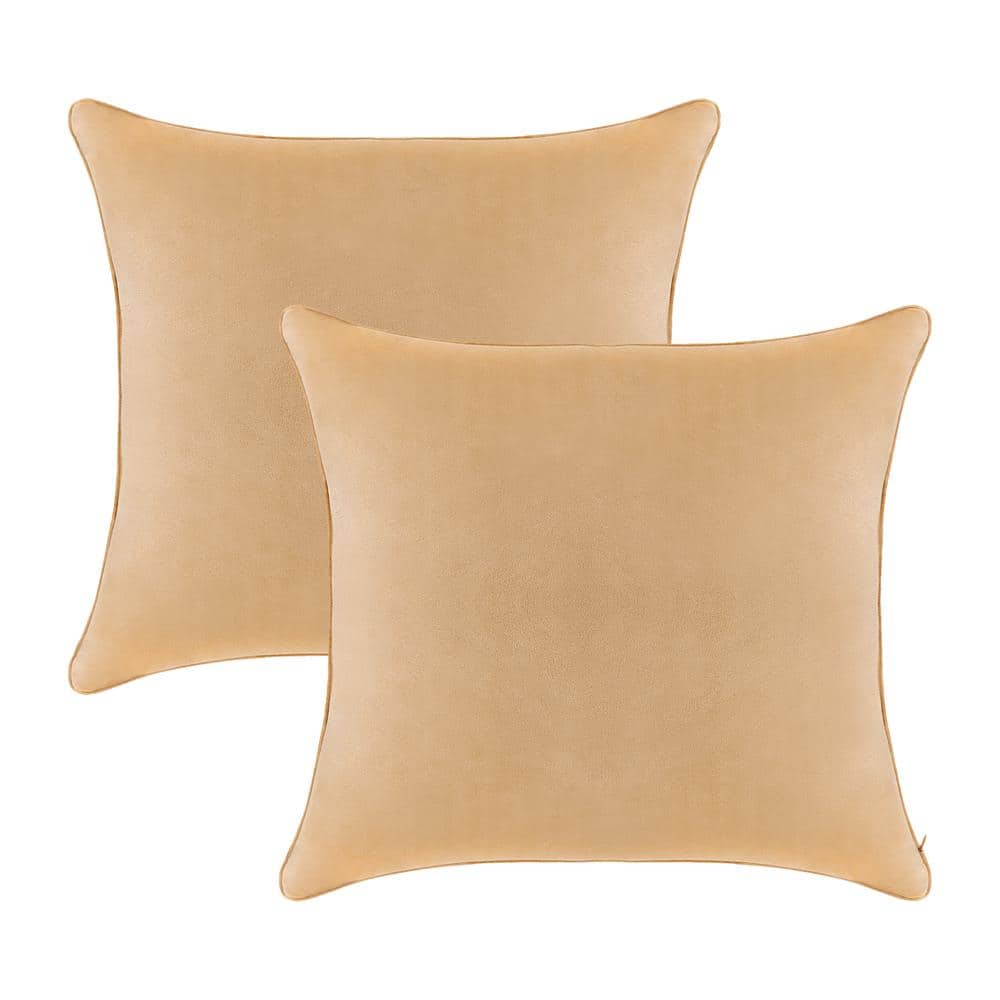 A1 Home Collections A1HC Mocha 24 in. x 24 in. Velvet Throw Pillow ...