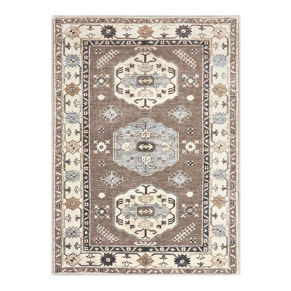My Magic Carpet Shary Coffee Brown/Beige Washable Rug 5 ft. x 7 ft ...