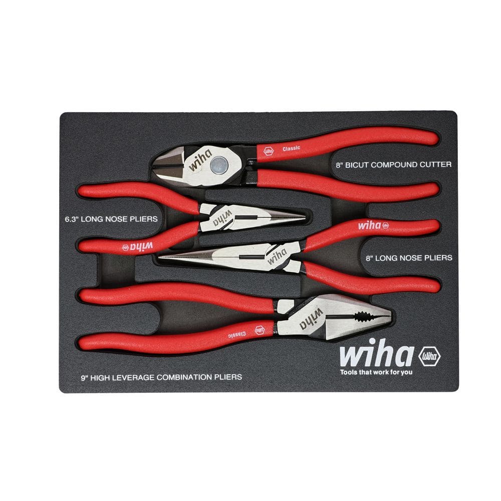 Wiha Classic Grip Pliers and Cutters Tray Set (4-Piece) 34681 - The ...