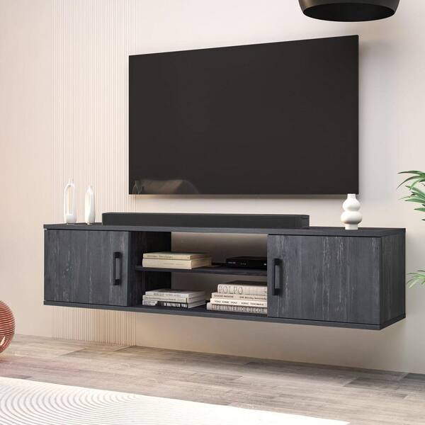 HOME IMPORTS EMPORIUM Black TV Stand Fits TV's up to 75 in ...