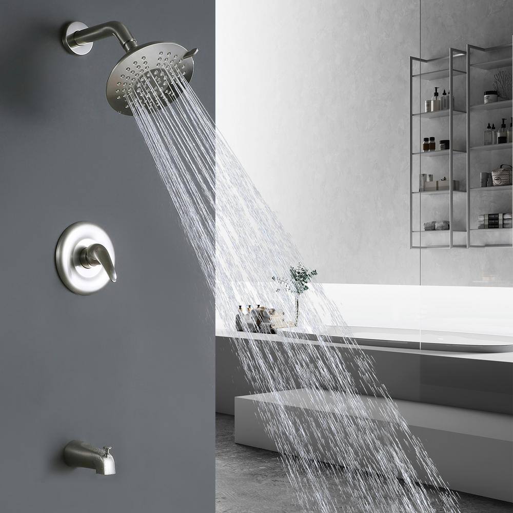 Tomfaucet Single Handle 2-Spray Tub and Shower Faucet 3.5 GPM with 6 in ...