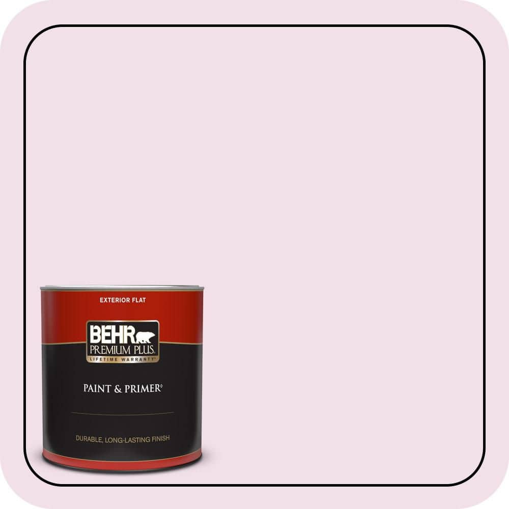 BEHR PREMIUM PLUS 1 Qt. #M120-1 Pink Proposal Flat Exterior Paint ...