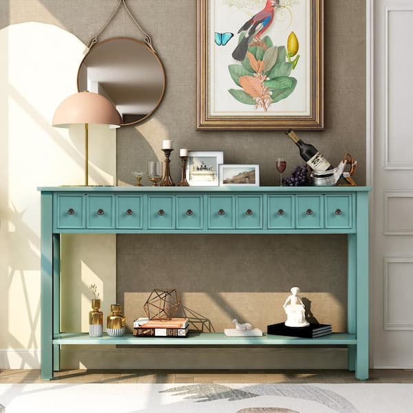 Entryway foyer table with storage btmway 36 inch wooden console sofa table with storage drawers store