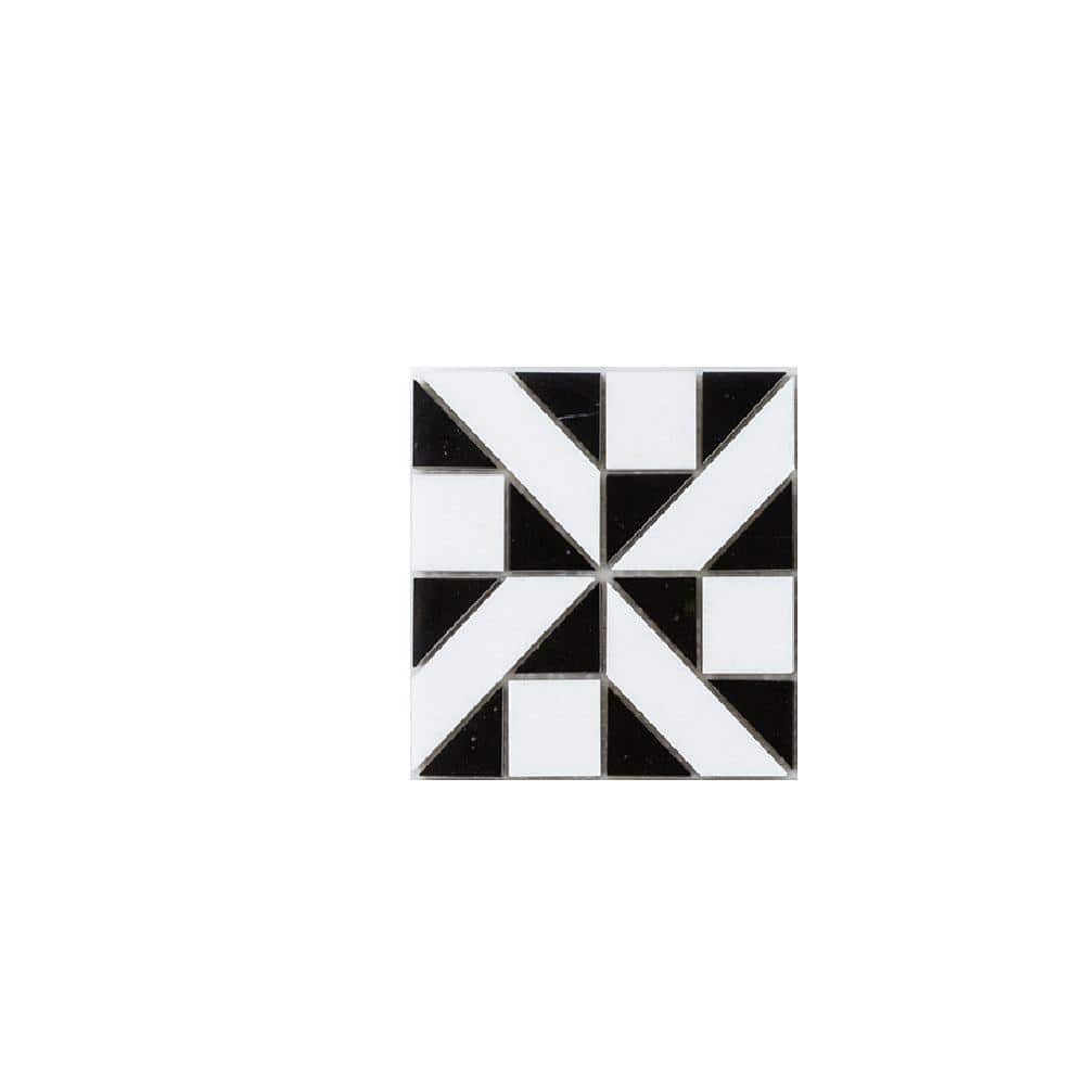 Jeffrey Court Take Home Tile Sample - Cheque Moderne Black 4 in. x 4 in ...