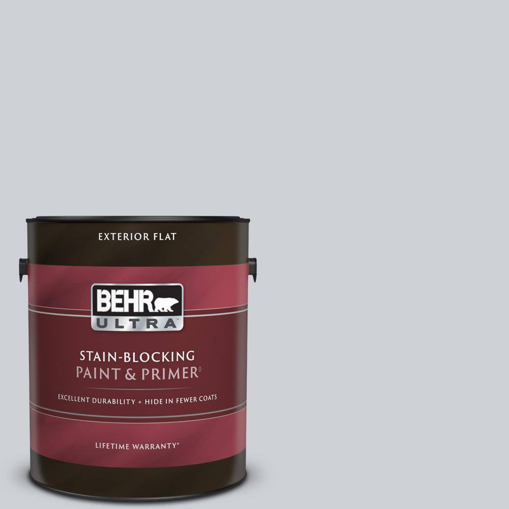 BEHR ULTRA 1 gal. #MQ3-61 Moonlit Snow Flat Exterior Paint & Primer ...