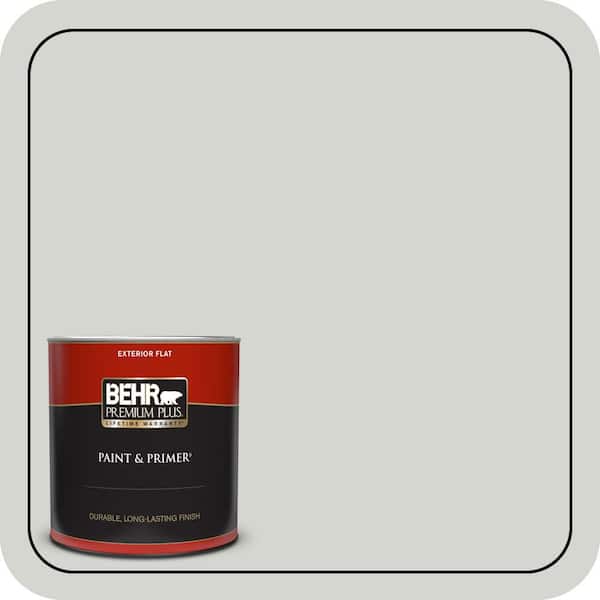 BEHR PREMIUM PLUS 1 qt. #T17-01 Close Knit Flat Exterior Paint & Primer ...